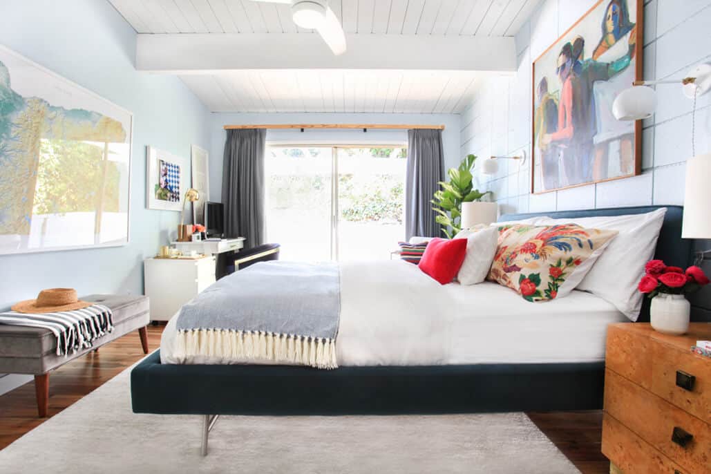 Lessa_Emily Henderson_DIY Dye Fabric_Guest Bed Before - Emily Henderson