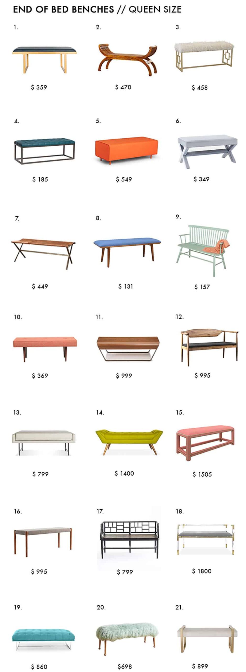 End of Bed Bench Roundup Emily Henderson Bedroom Design Queen Size ...