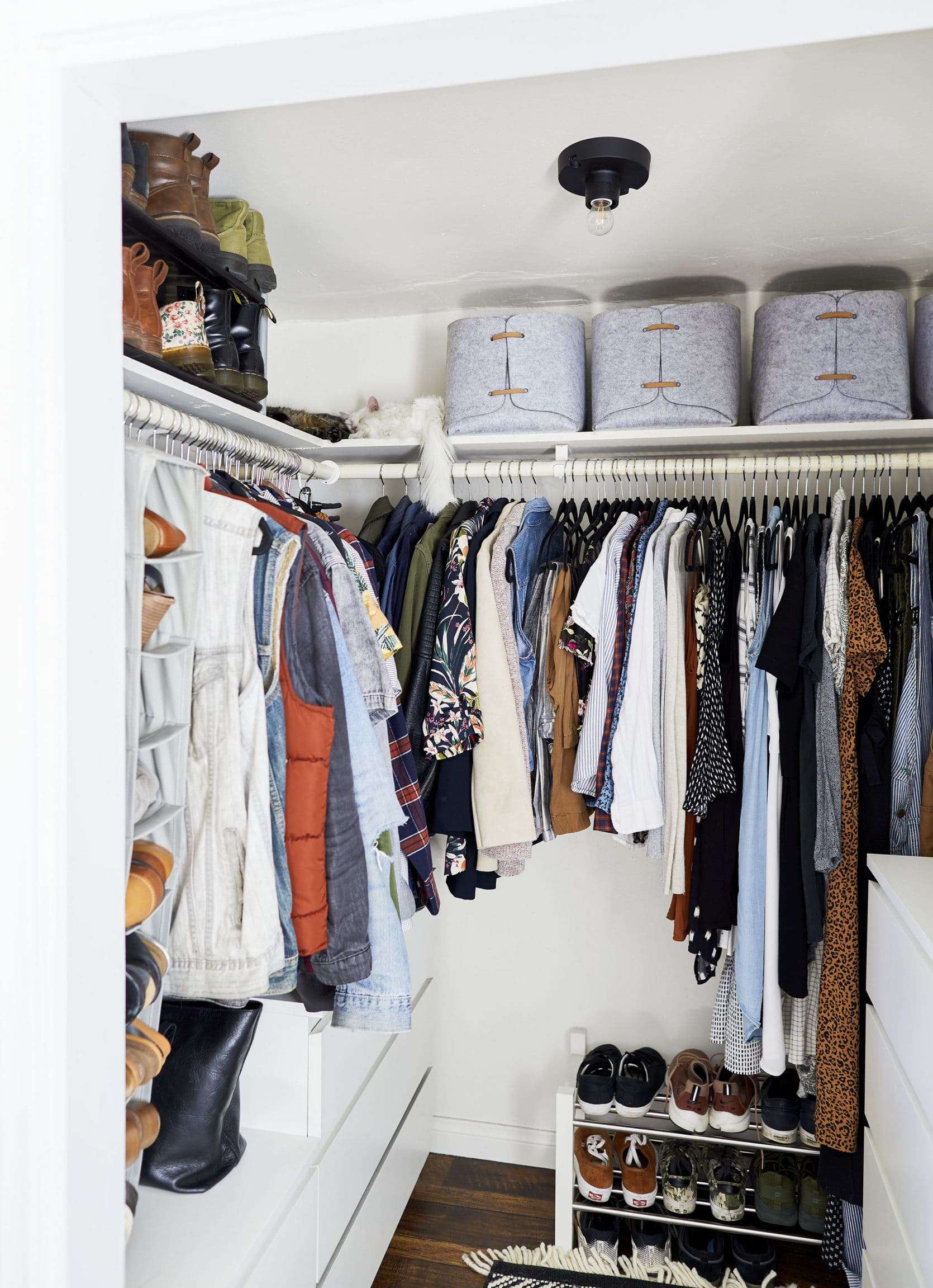 A Small, Awkward Master Bedroom Makeover With an A+ DIY Custom Headboard