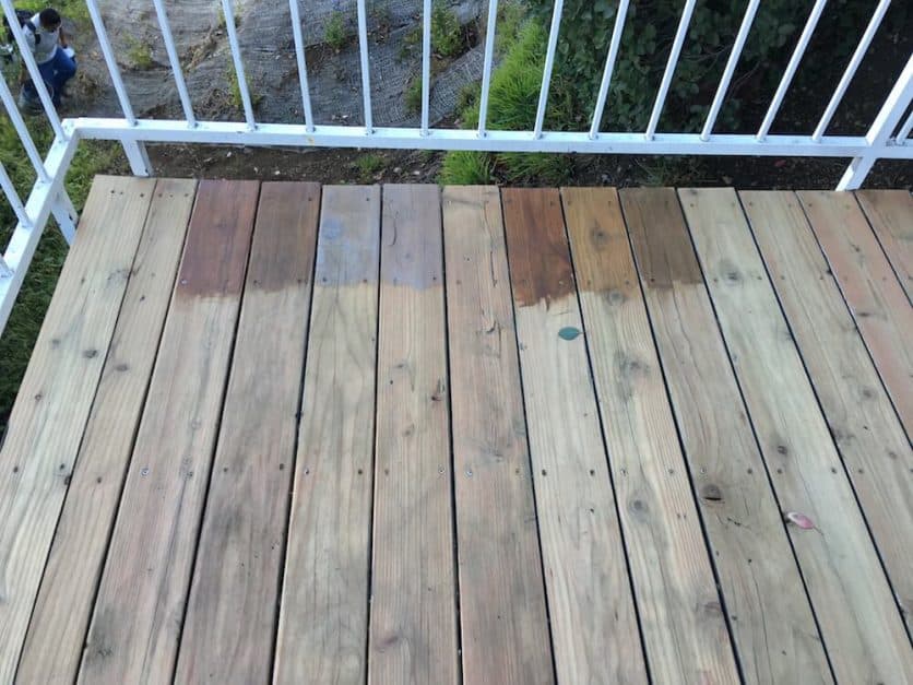 How To Refinish A Wood Deck - A Look Back At Our Old "Yard" - Emily ...