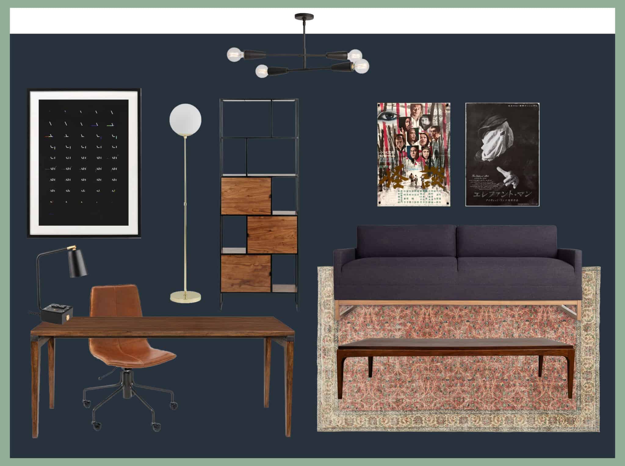 A Moody, Movie Themed Office Design On A Tight Timeline - Emily Henderson