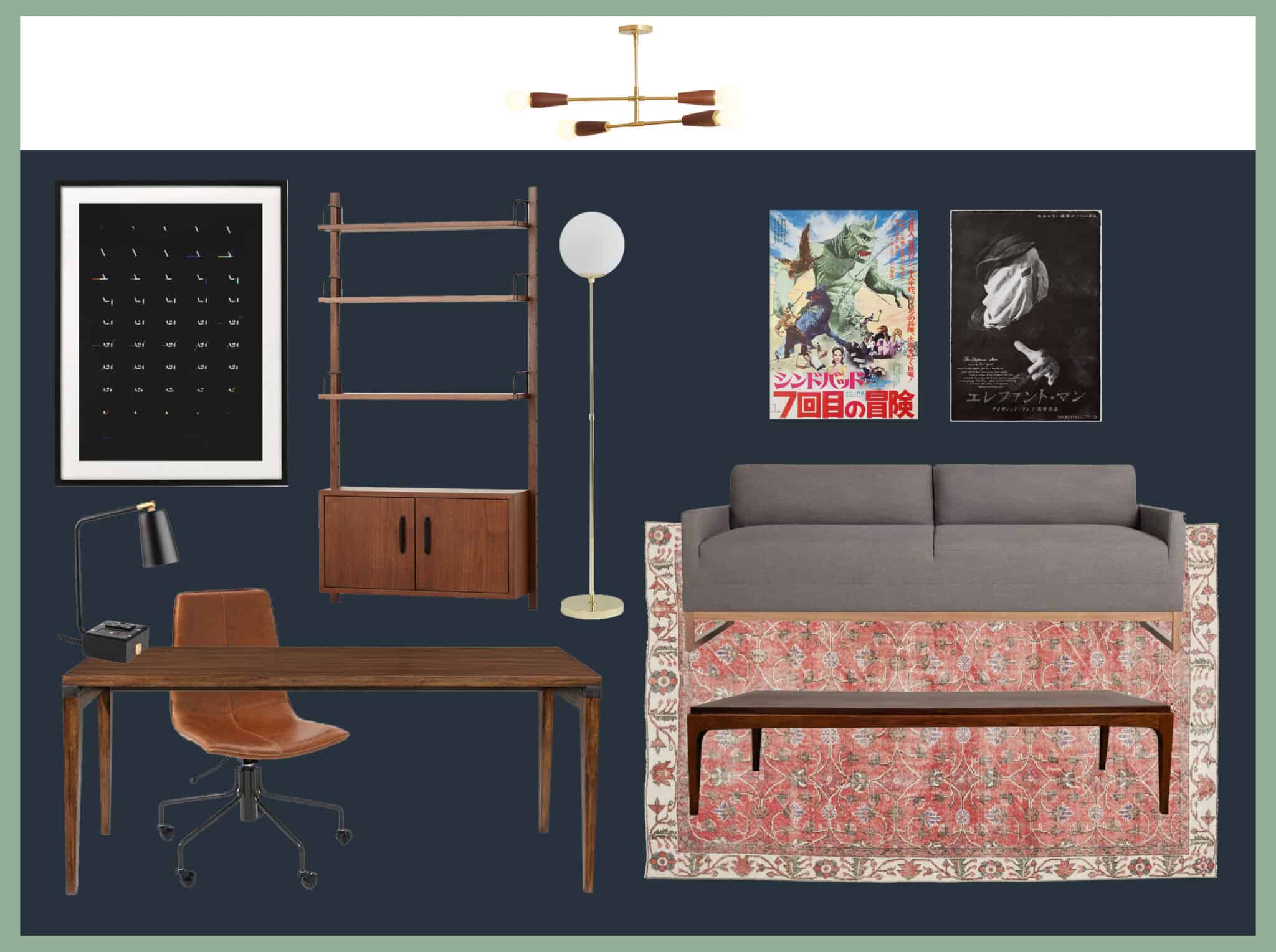 A Moody, Movie Themed Office Design On A Tight Timeline - Emily Henderson