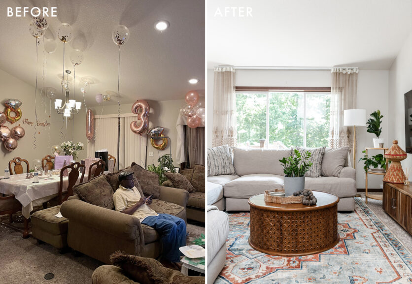 How Lea Created A Warm & Inviting Living Room For Her Neighbor's Multi ...