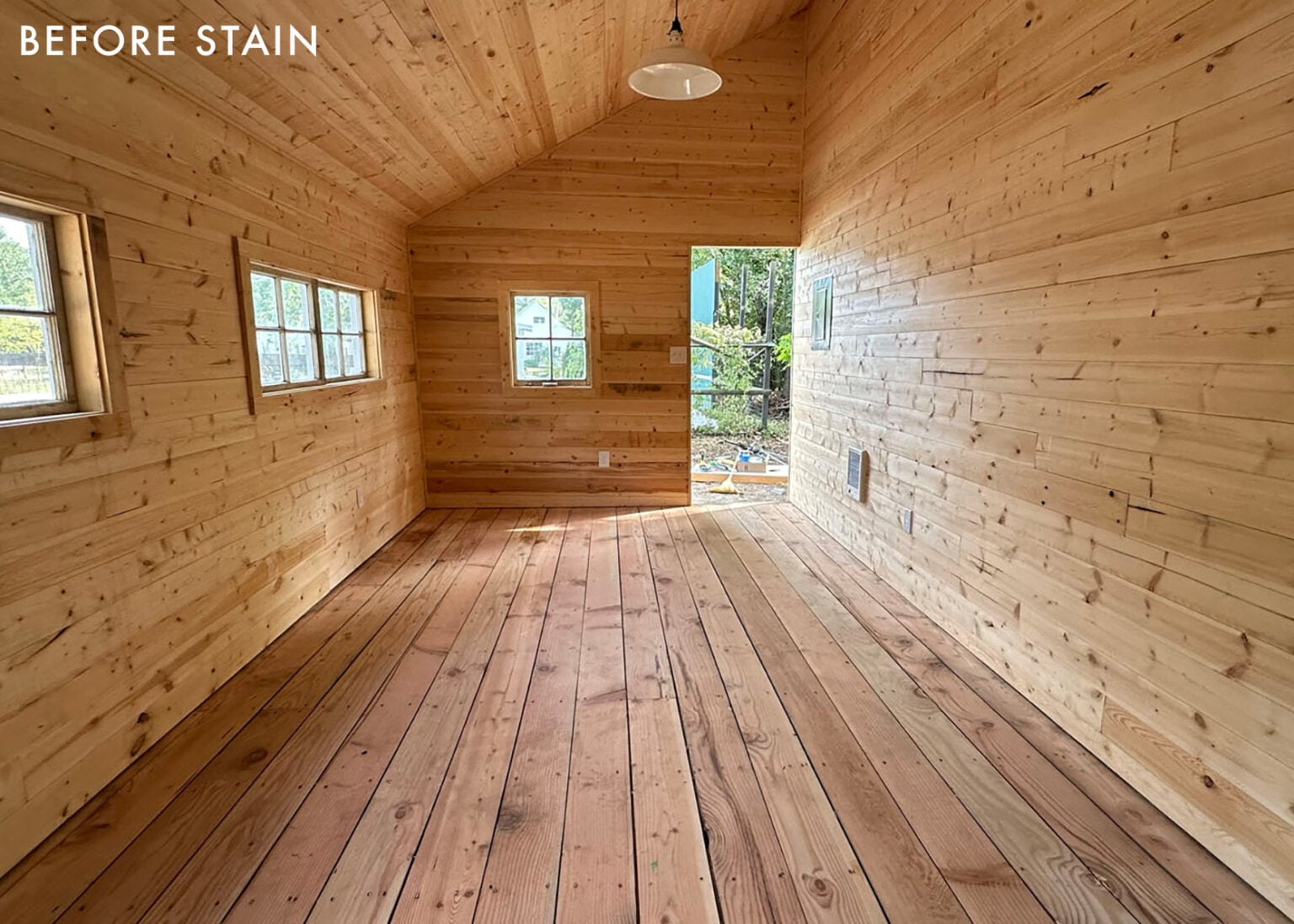 How We Stained Our Floor A Checkered Pattern - Emily Henderson