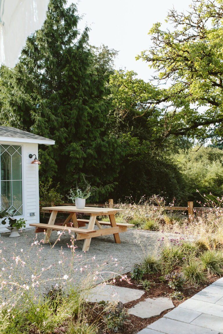 The Case For The Unassuming Backyard Picnic Table - Emily Henderson